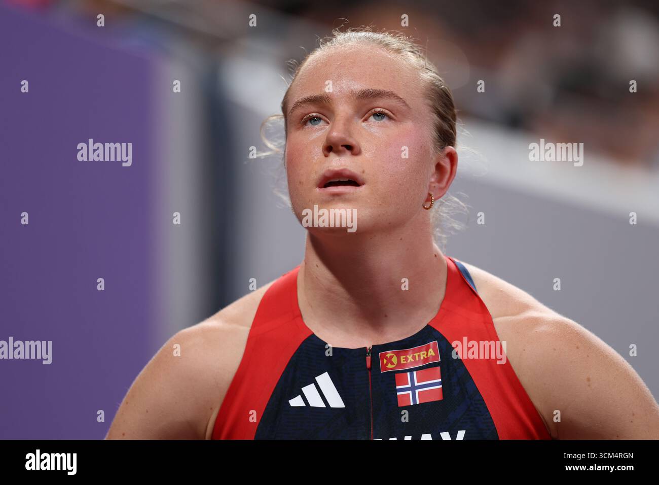 Henriette JÆGER of Norway in the Women's 400m Heats at the World Athletics Championships Tokyo ...