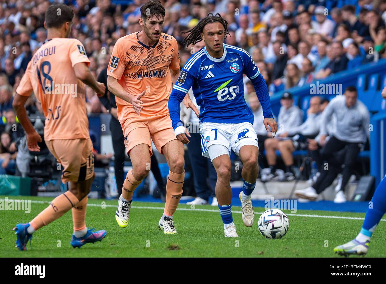 Strassbourg, France, September 14th 2025 Diego Moreira (7 RC Strasbourg ...