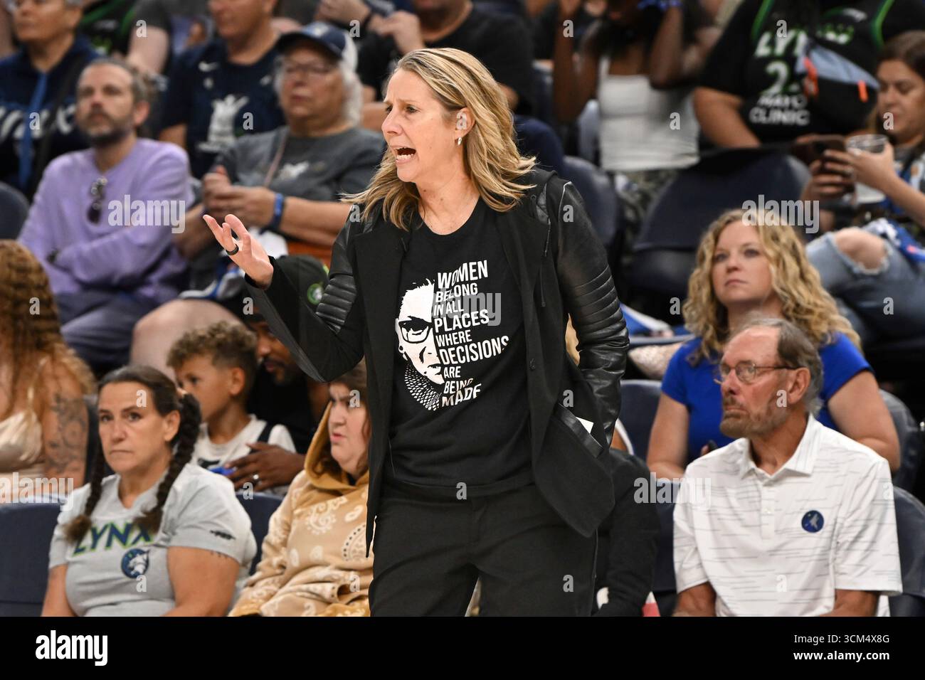 Minnesota Lynx head coach Cheryl Reeve watches their game against the ...