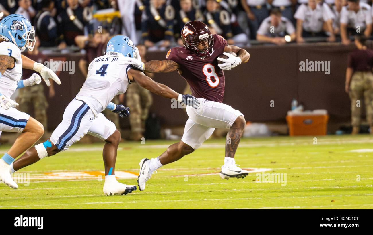 Virginia Tech running back Terion Stewart (8) runs by Old Dominion ...