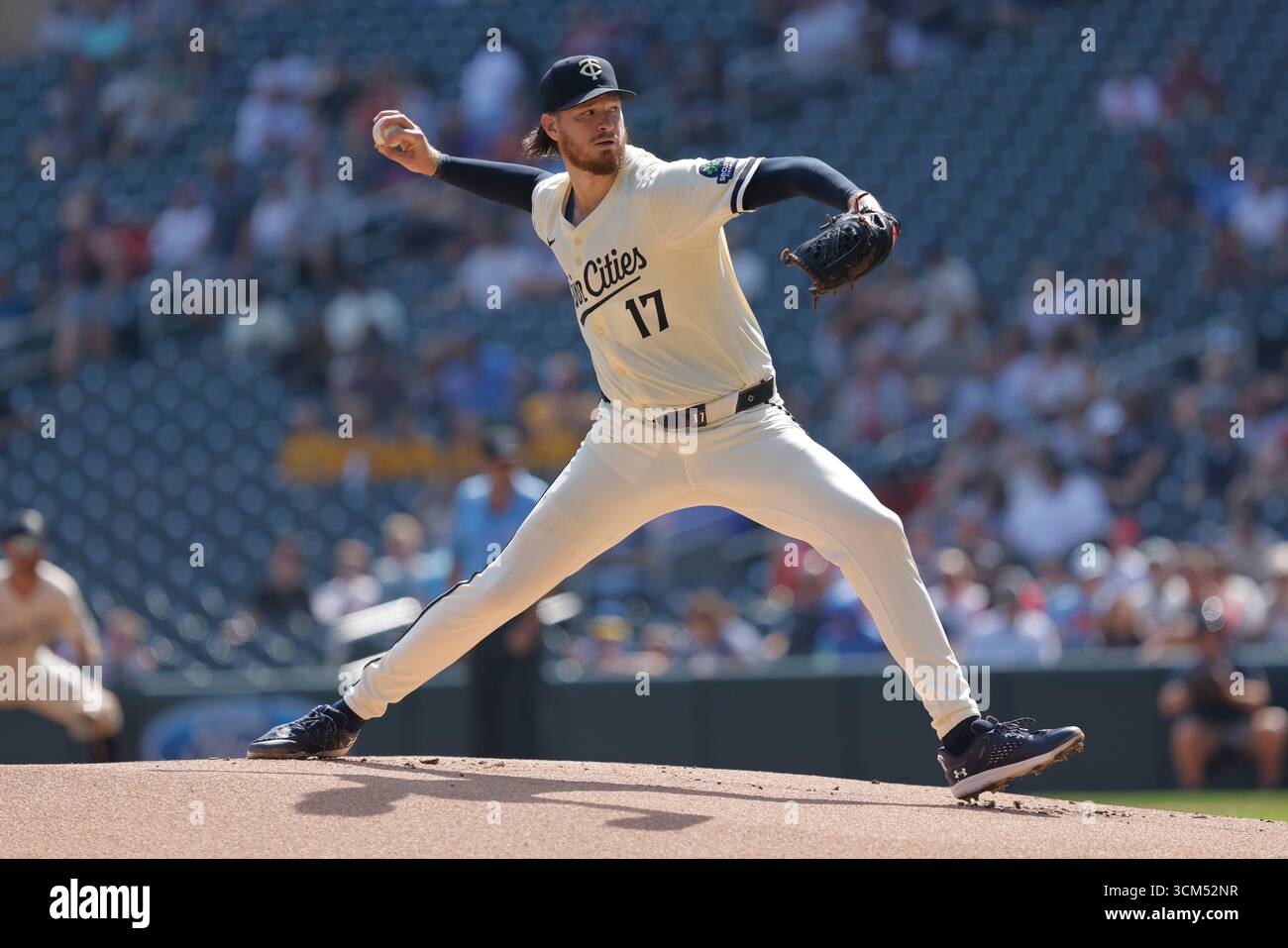 Minnesota Twins starting pitcher Bailey Ober delivers to the Arizona ...