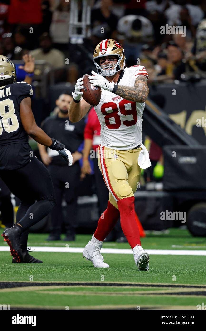 San Francisco 49ers tight end Luke Farrell (89) celebrates after ...
