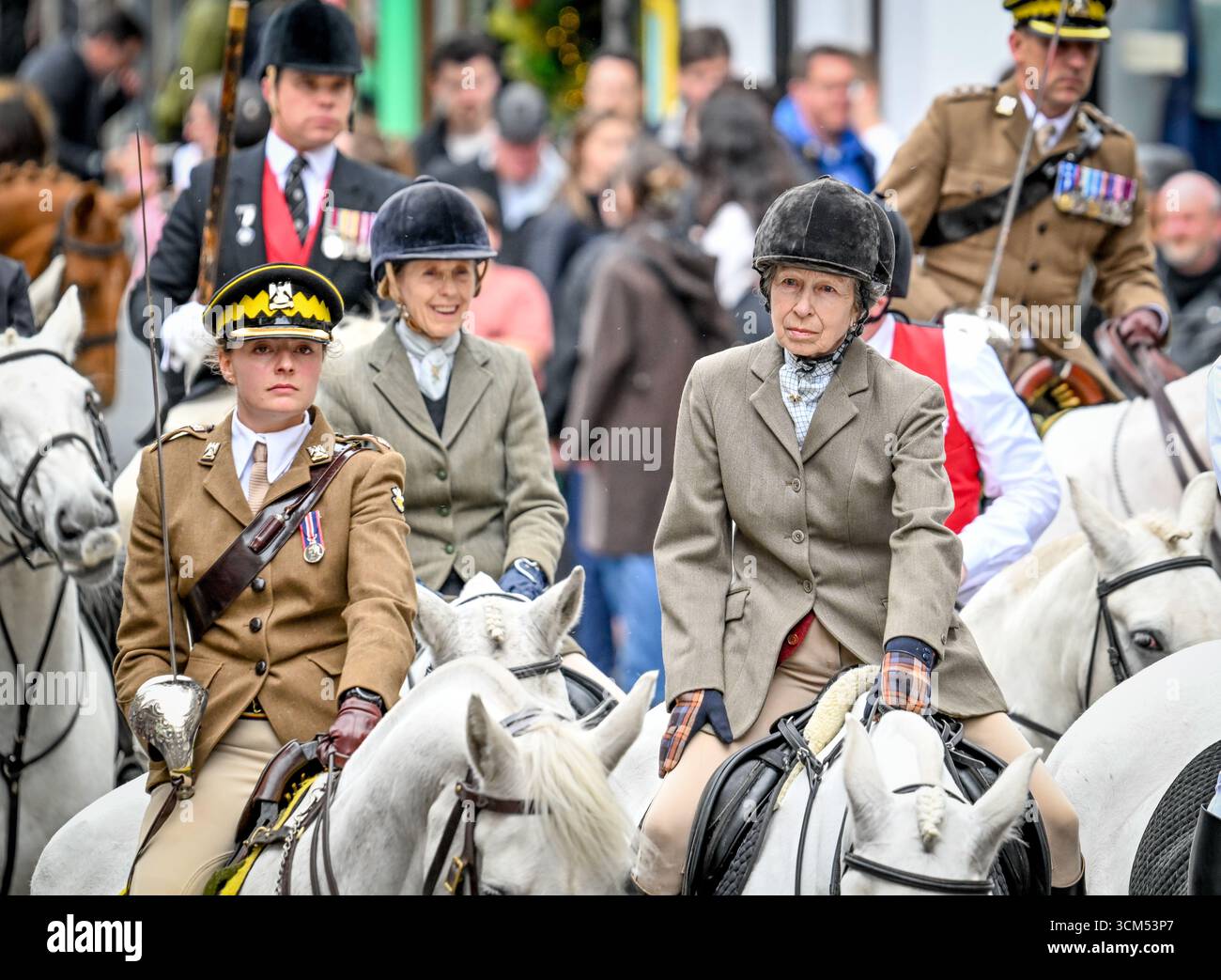 The Princess Royal flanked by the Royal Scots Dragoon Guards, Edinburgh ...