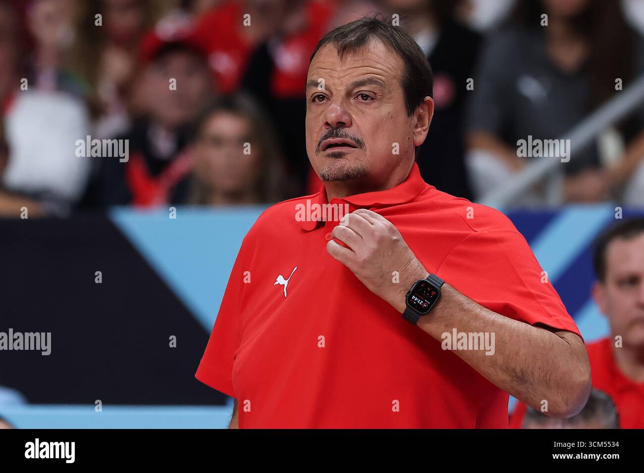 Riga, Latvia. 14th Sep, 2025. Turkey's head coach Ergin Ataman during ...