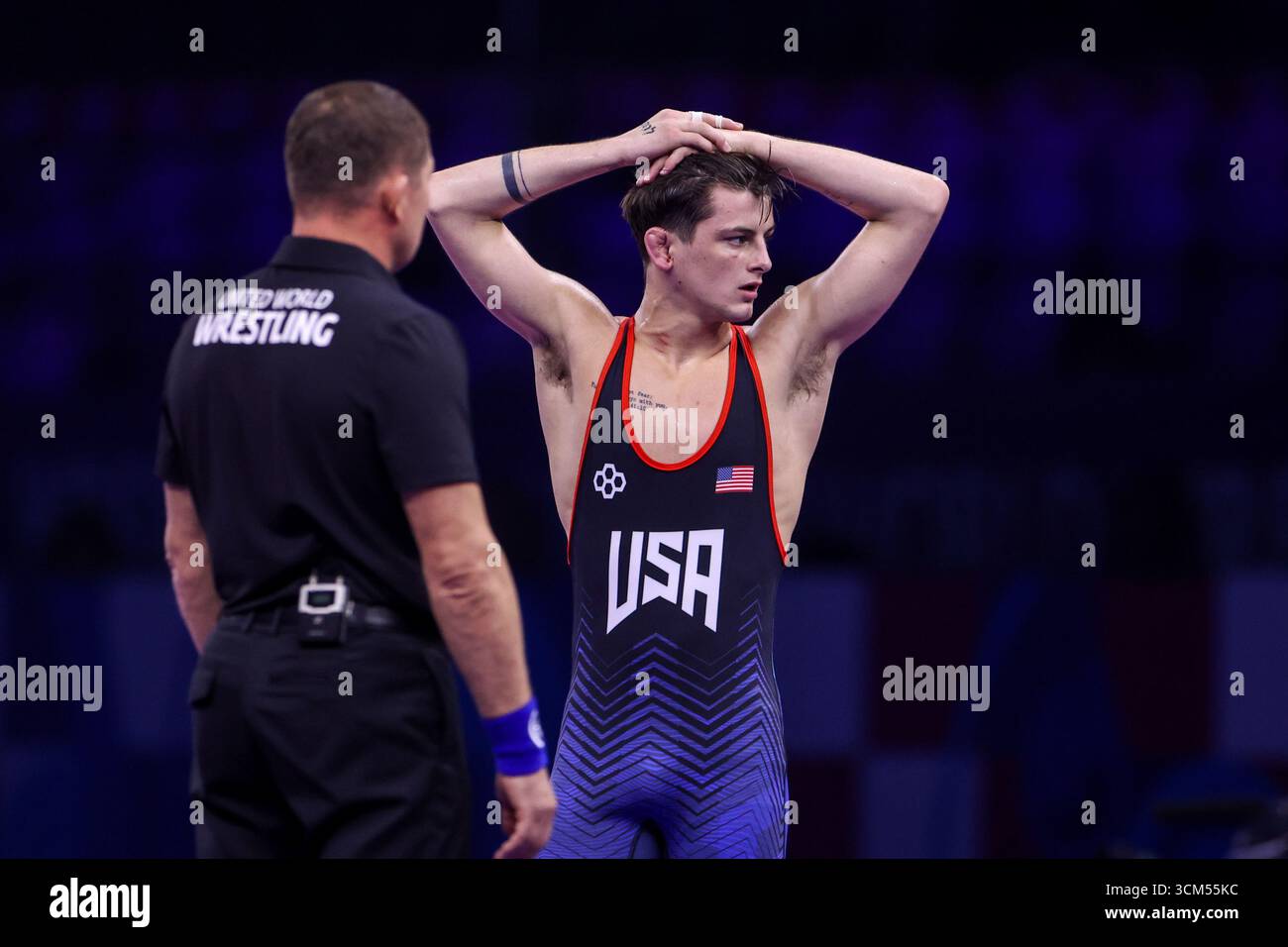 ZAGREB, CROATIA - SEPTEMBER 14: Jaxen Patrick Forrest of USA (blue ...