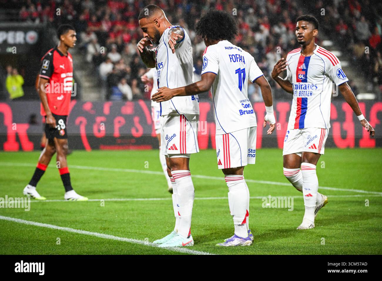 Corentin TOLISSO of Lyon celebrate his goal with Malick FOFANA of Lyon ...
