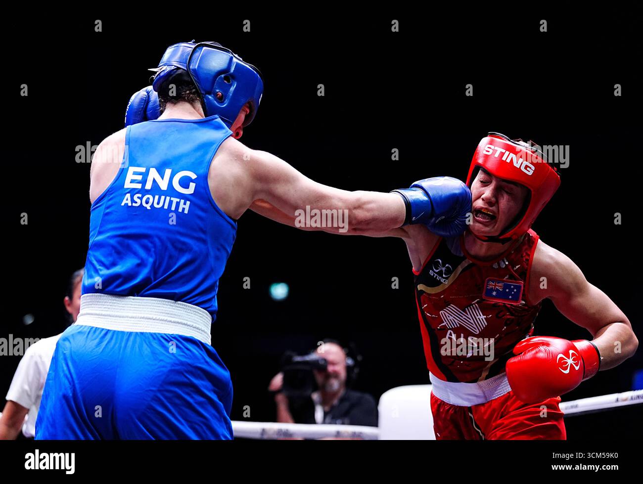 England's Emily Asquith (left) and Australia's Eseta Flint in the Women ...