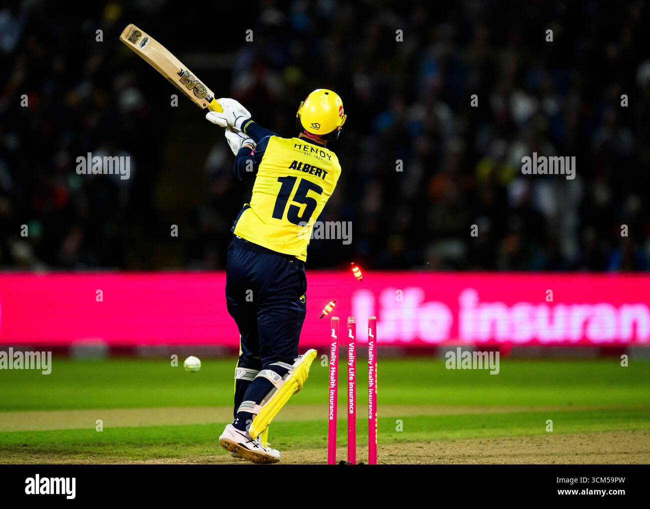 WARWICKSHIRE, UNITED KINGDOM. September 13: Toby Albert of Hampshire ...