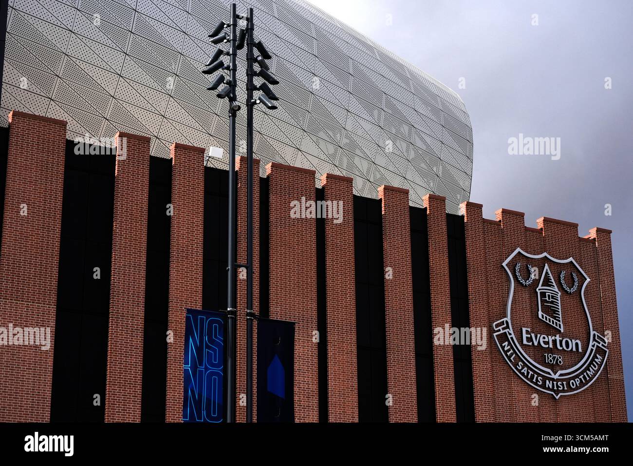 A general view of the Everton logo ahead of the Premier League match at ...