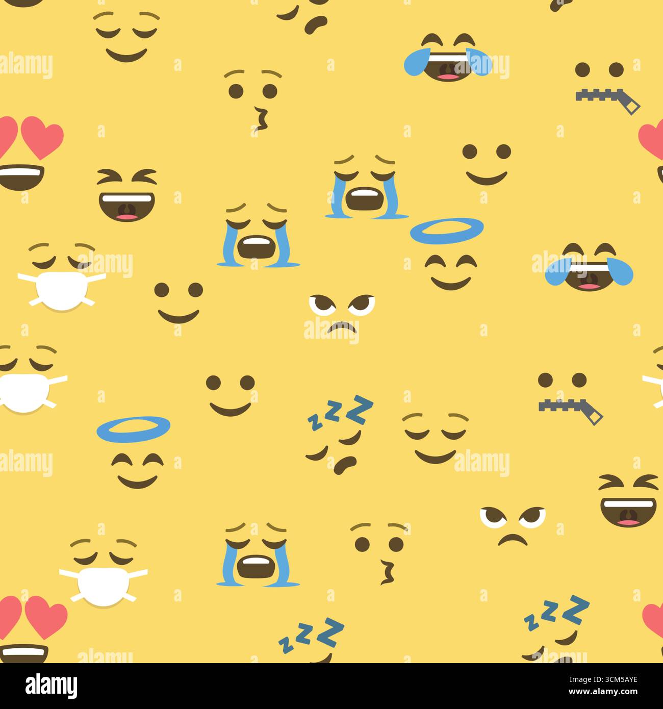 Seamless pattern of emoticons and emoji, emoji vector illustration ...