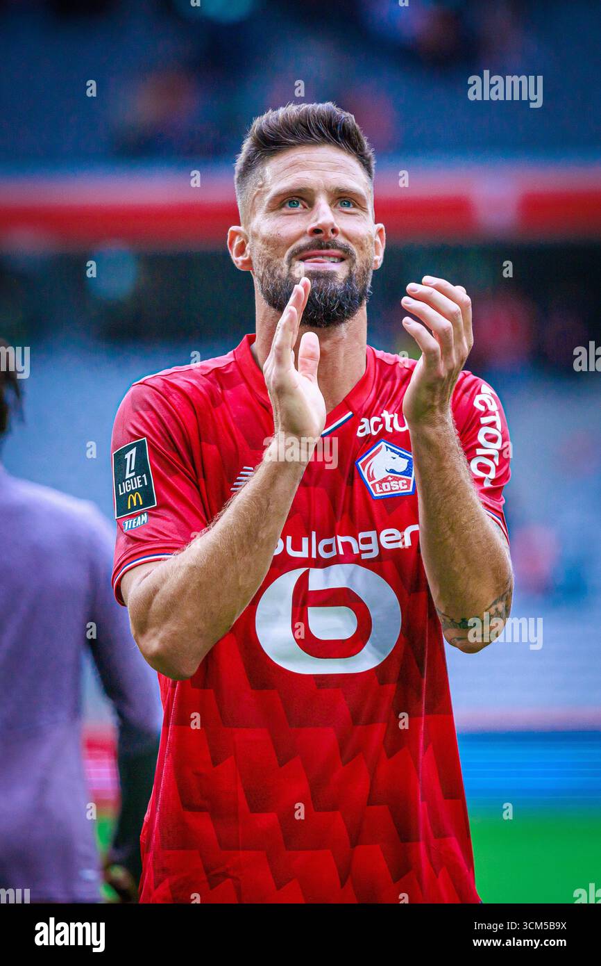 Olivier GIROUD of LOSC during the French championship Ligue 1 football ...
