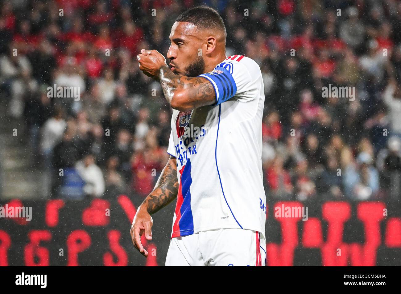 Corentin TOLISSO of Lyon celebrates his goal during the French ...