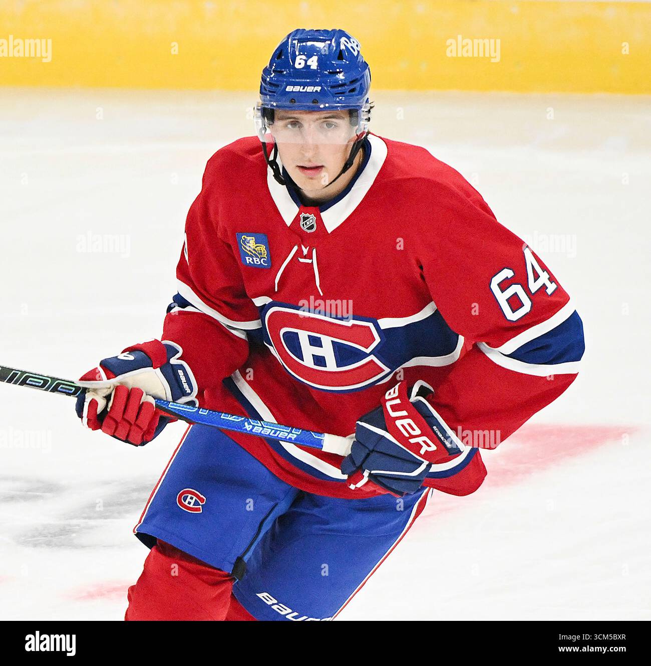 Montreal Canadiens' David Reinbacher skates prior to the NHL hockey ...
