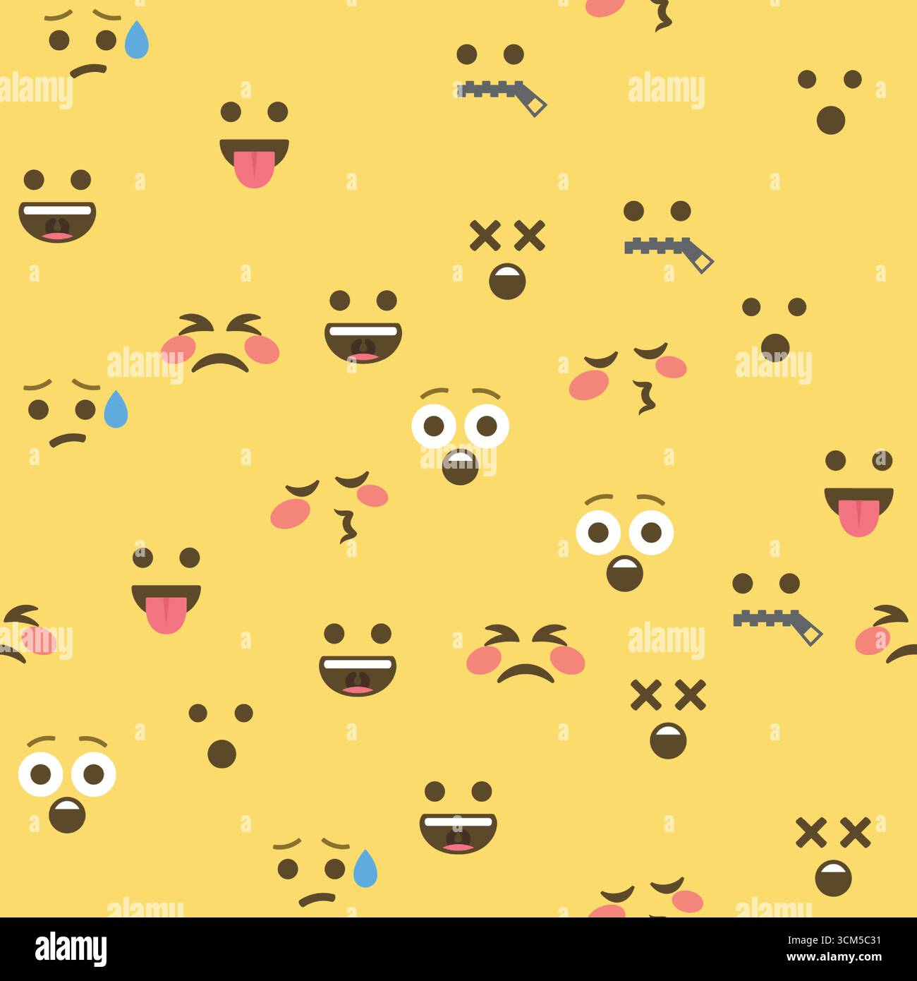 Seamless pattern of emoticons and emoji, emoji vector illustration ...