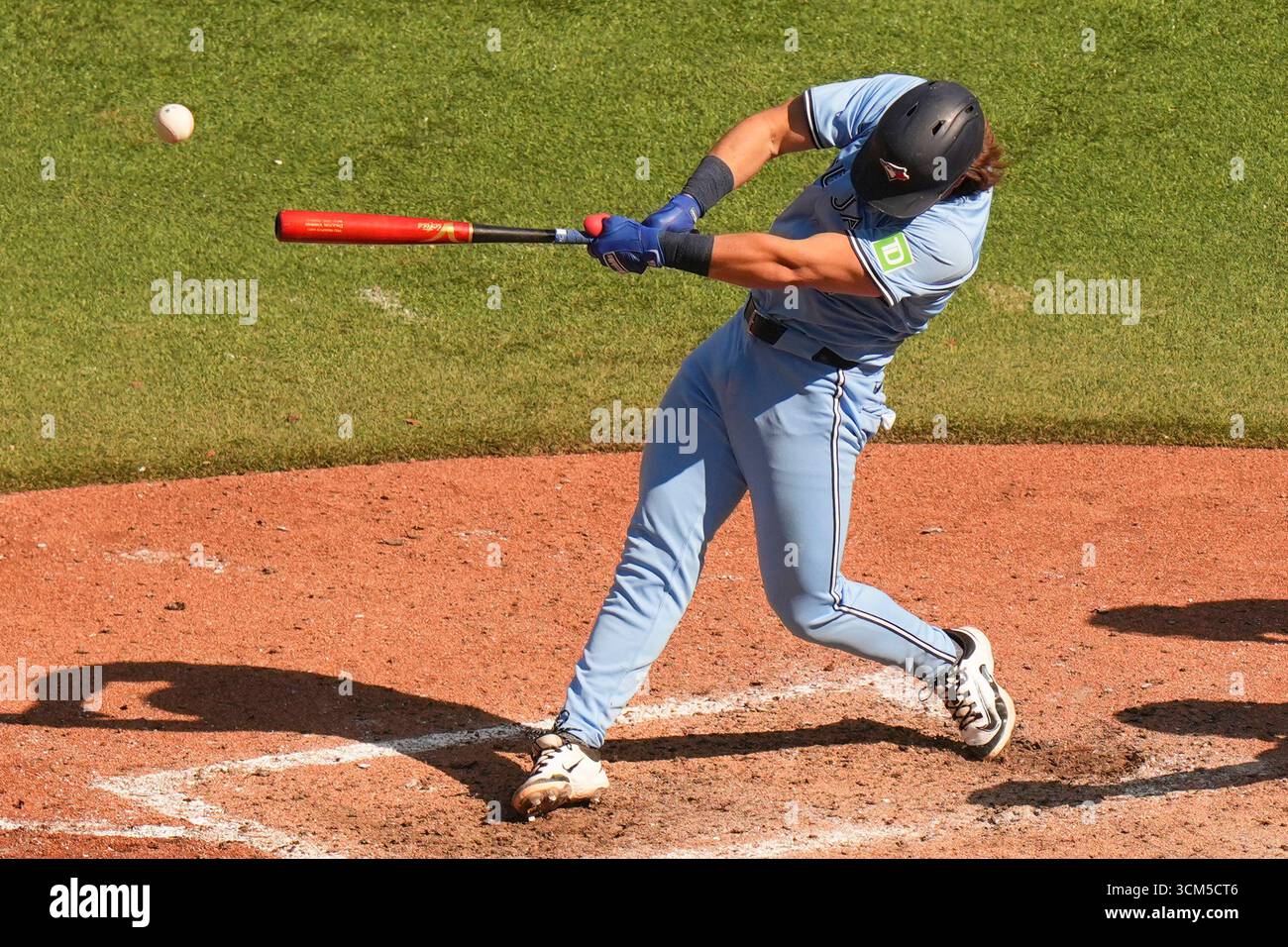 Toronto Blue Jays' Addison Barger hits a three-run RBI double off ...