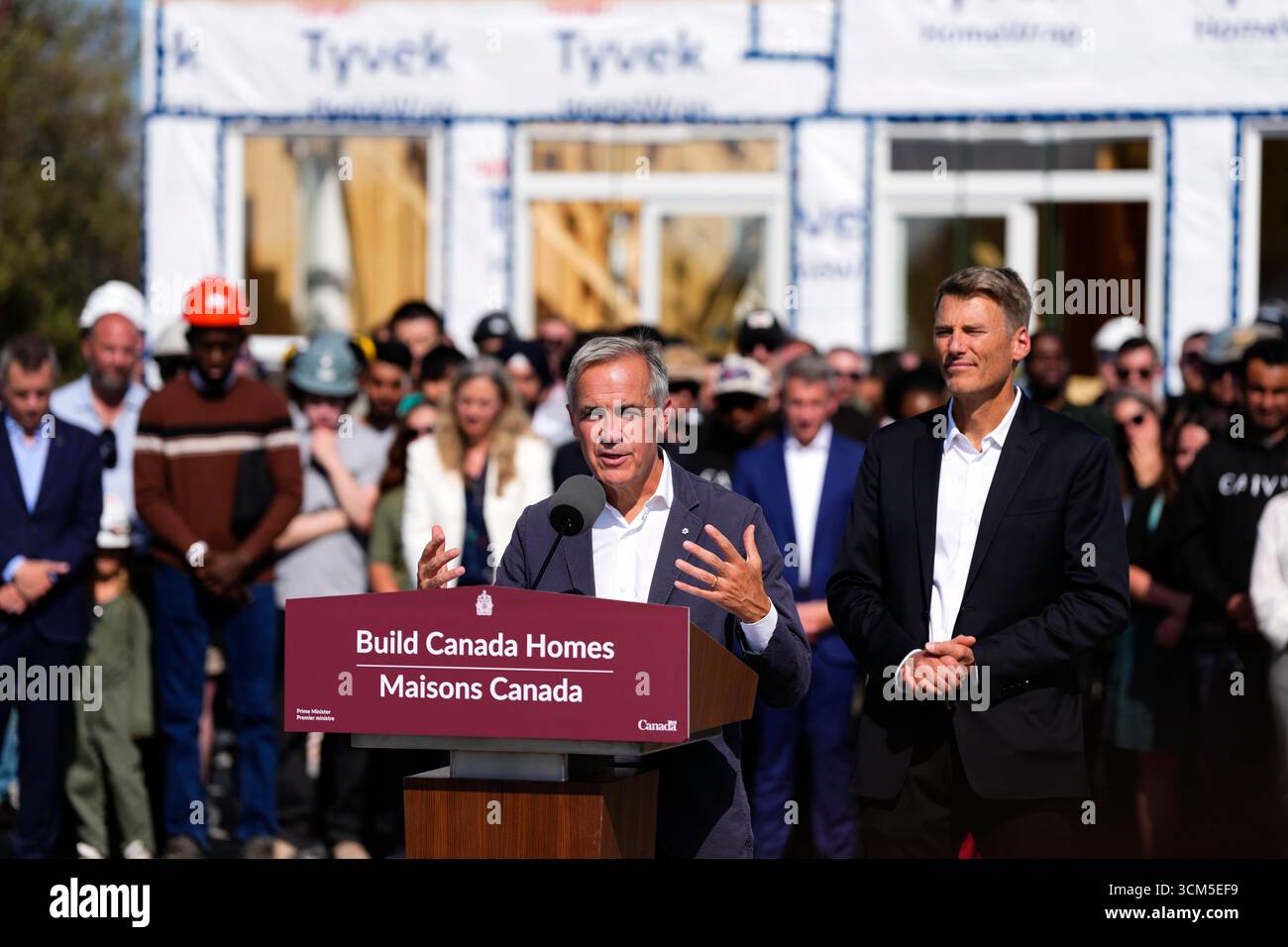 Prime Minister Mark Carney participates in an announcement for the new ...
