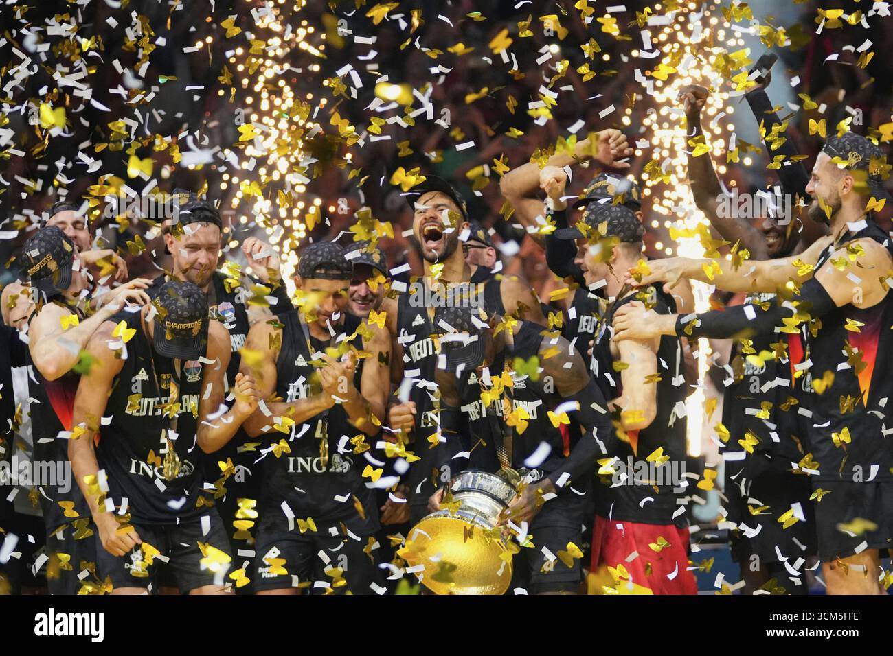 Germany players celebrate after winning the Eurobasket, European ...