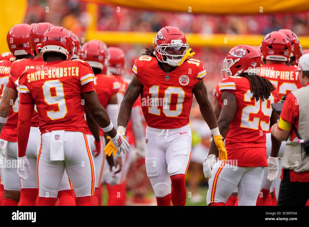 Kansas City Chiefs running back Isiah Pacheco (10) is introduced before ...