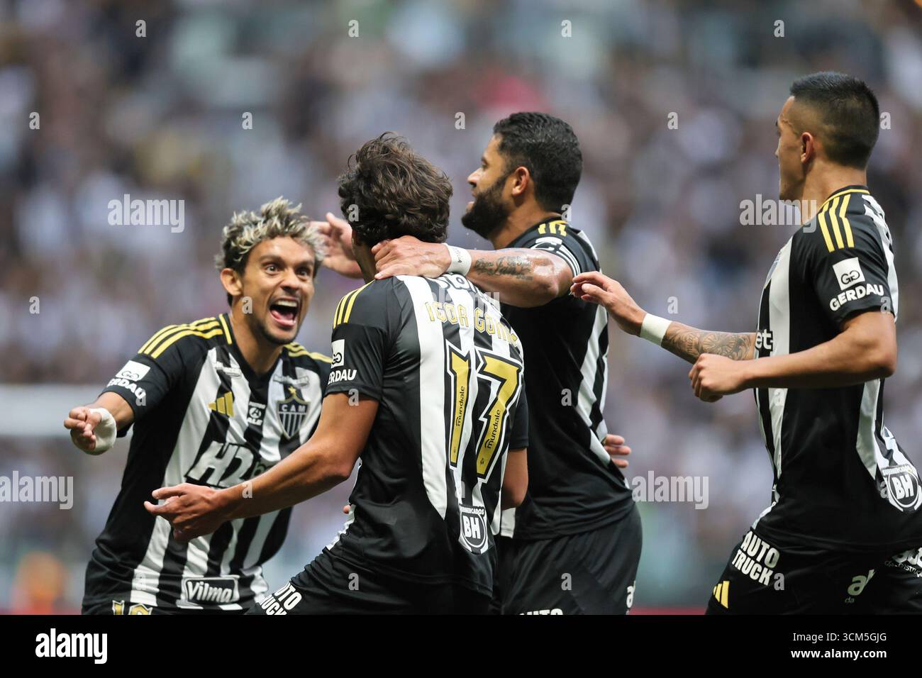 MG - BELO HORIZONTE - 09/14/2025 - BRAZILIAN A 2025, ATLETICO-MG x SANTOS - Igor Gomes, Atletico ...