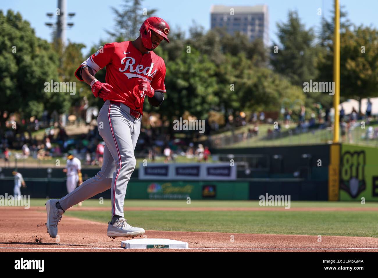 Cincinnati Reds' Will Benson runs the bases after hitting a two-run ...