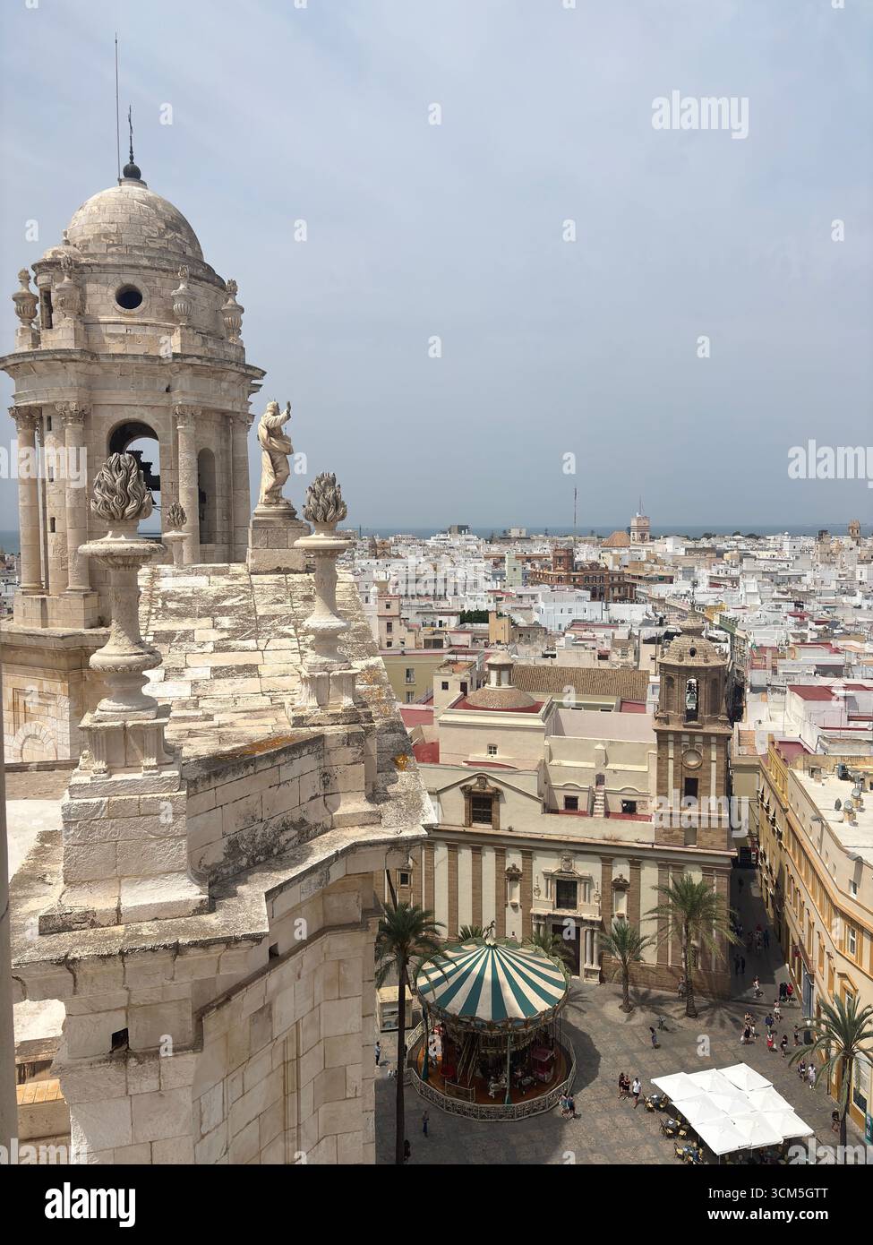 Cádiz Cathedral's golden-domed exterior with baroque facade and light ...