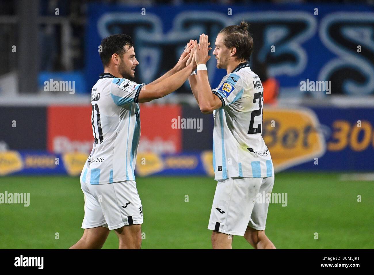 Goal celebration Kevin VOLLAND (TSV Munich 1860)^ with Sigurd HAUGEN ...