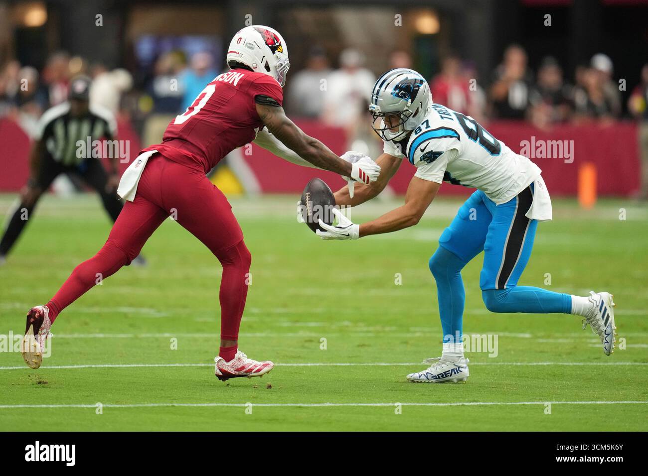 Carolina Panthers wide receiver Brycen Tremayne (87) makes a catch as Arizona Cardinals ...