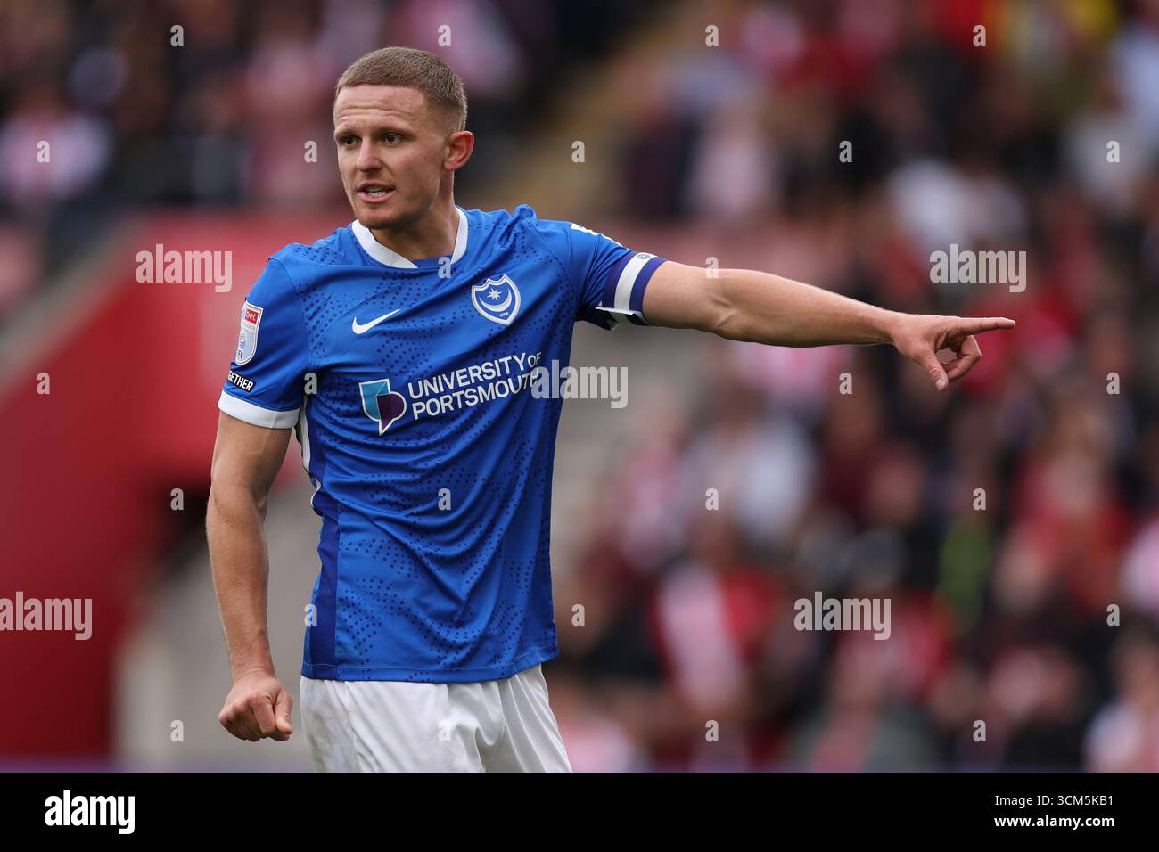 Southampton, England, 14th September 2025. Colby Bishop of Portsmouth ...
