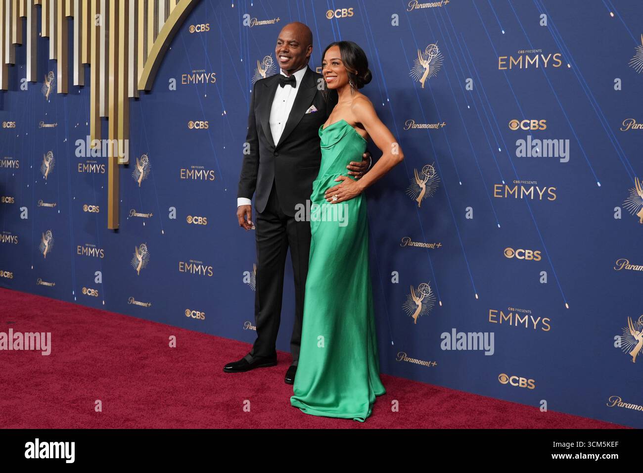 Kevin Frazier, left, and Nischelle Turner arrive at the 77th Primetime ...