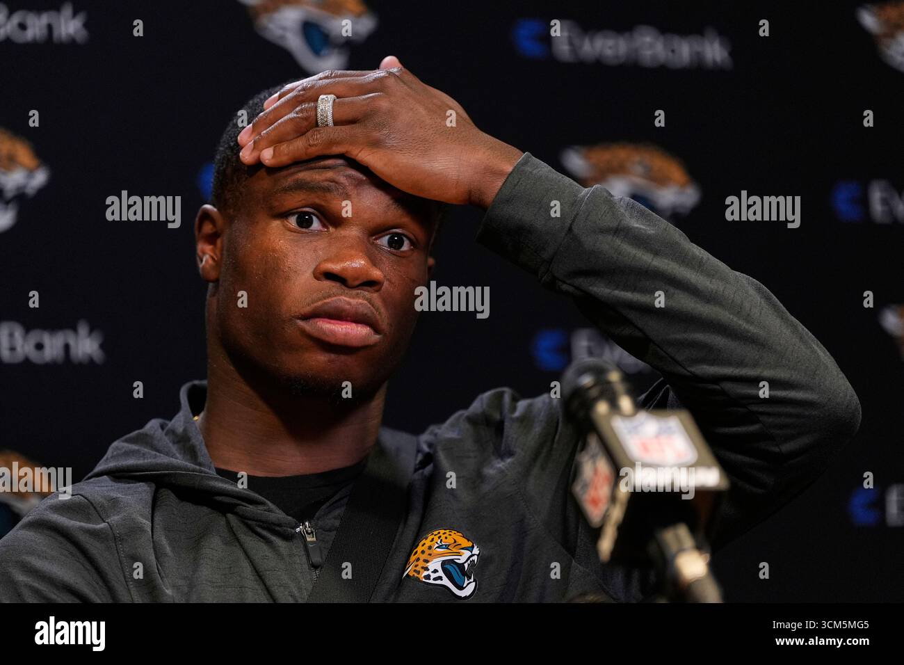 Jacksonville Jaguars wide receiver Travis Hunter answers questions ...