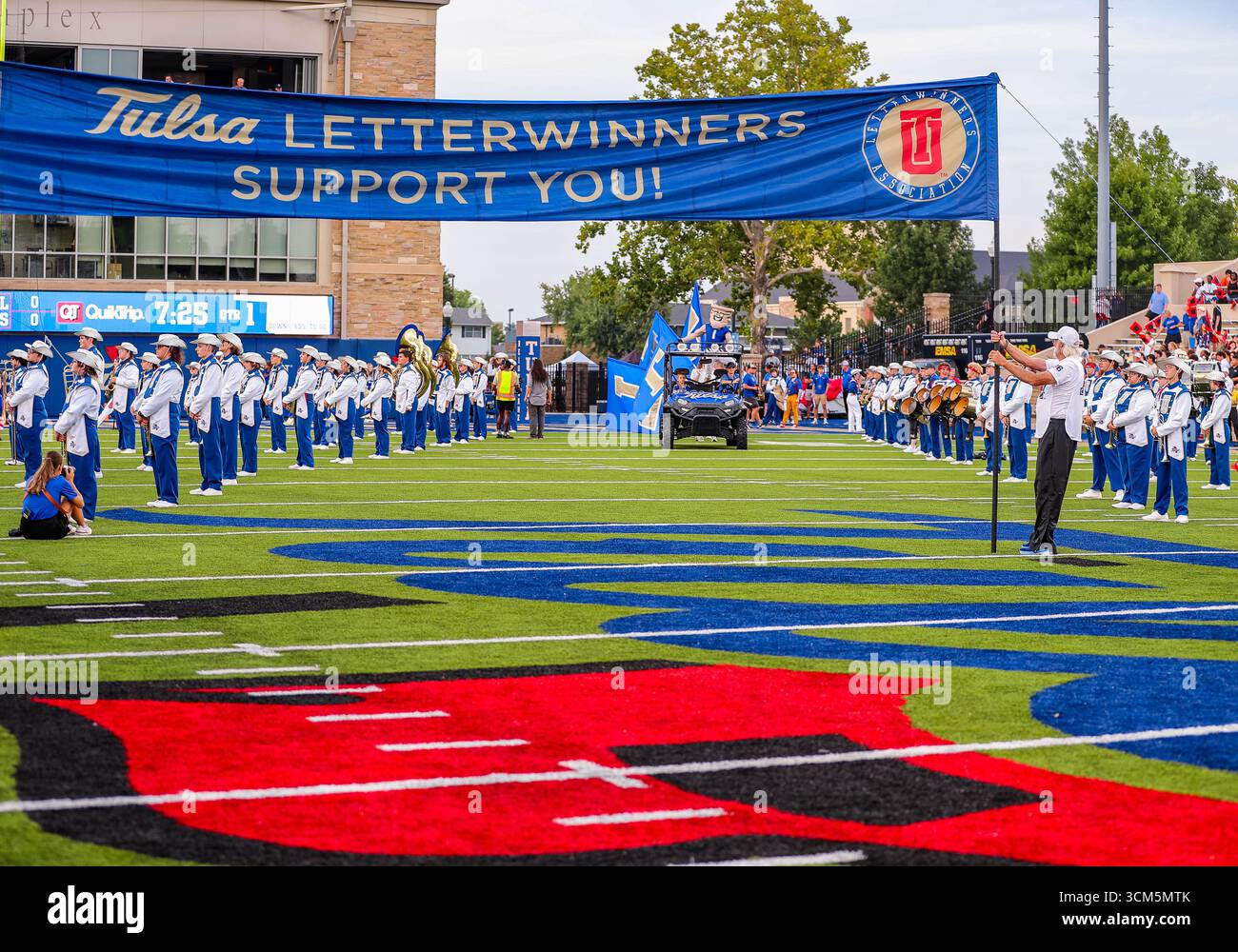September 13, 2025:.Tulsa Golden Hurricane band lines up for the team to run out of the locker ...