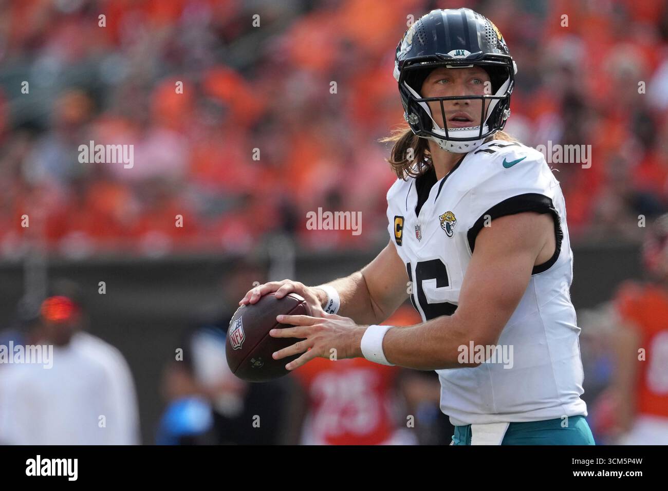 Jacksonville Jaguars quarterback Trevor Lawrence throws during an NFL ...