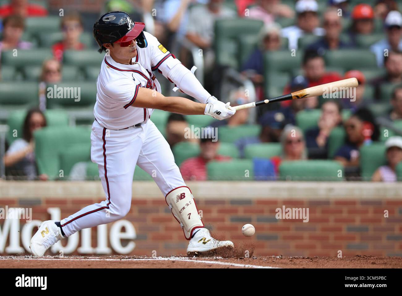Atlanta Braves' Ha-Seong Kim hits an infield single in the second ...
