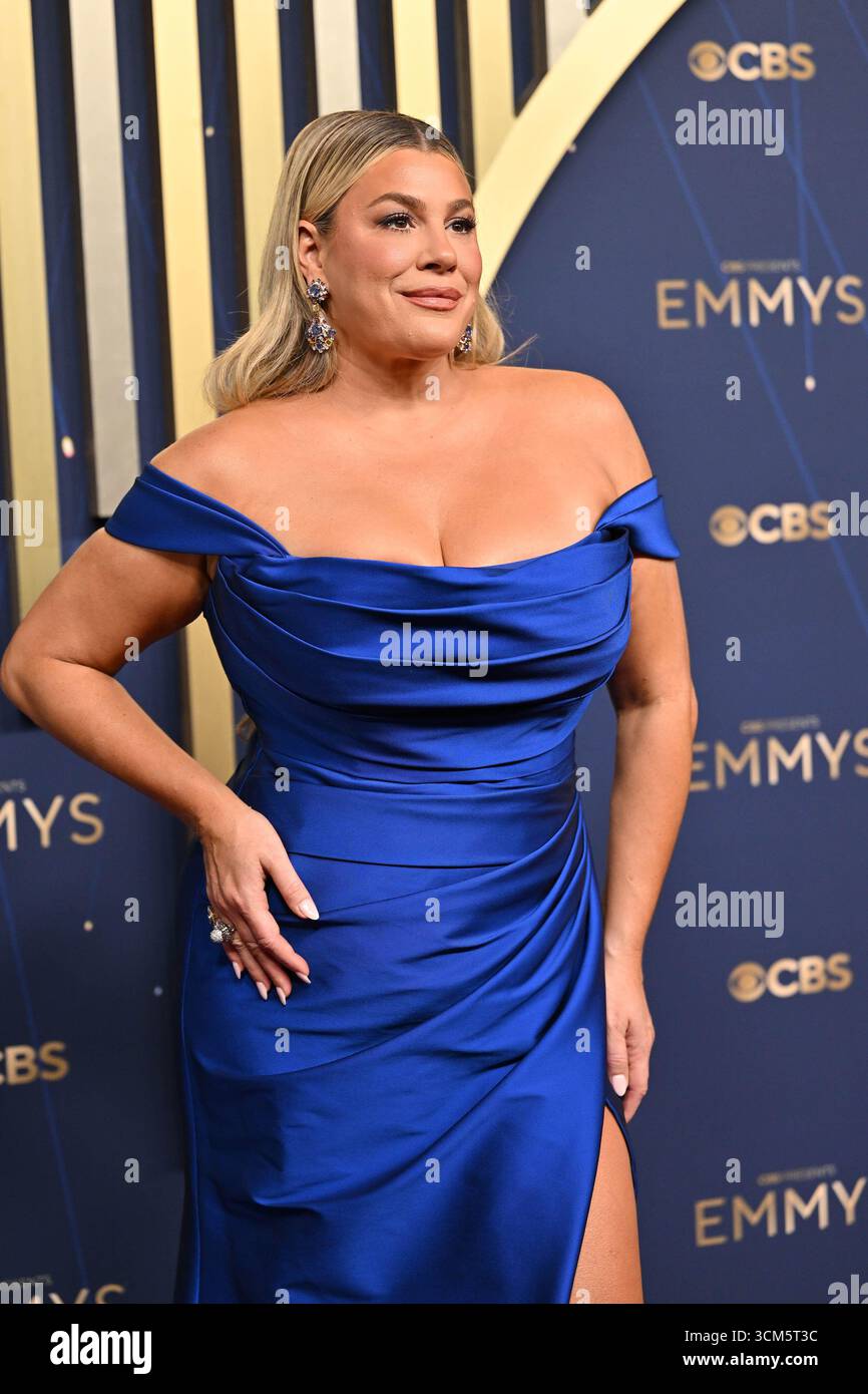Heather McMahan arrives for the 77th annual Primetime Emmy Awards at ...