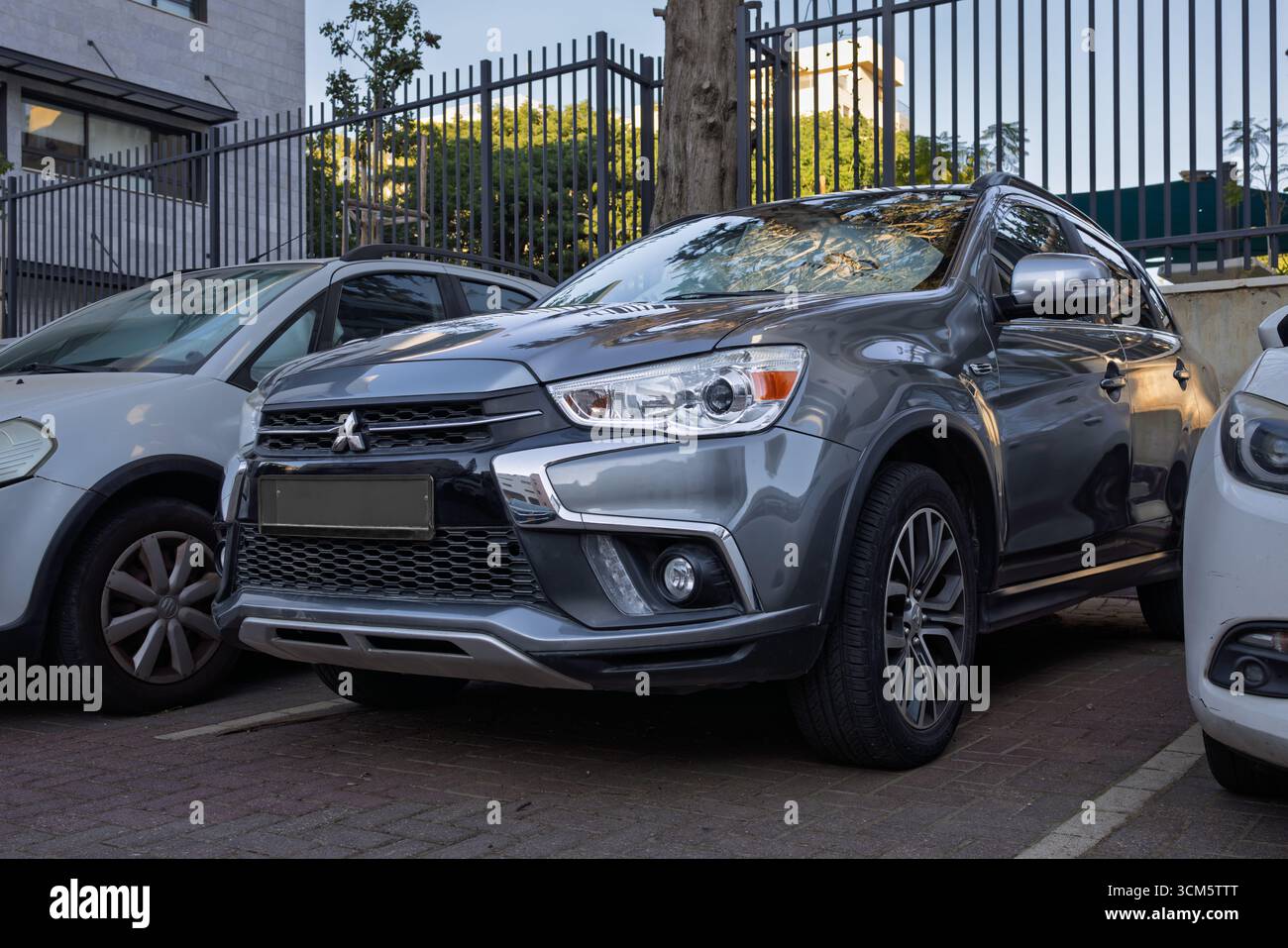 Mitsubishi ASX Petah Tikva, Israel, Sep 13, 2025, A modern gray car is ...