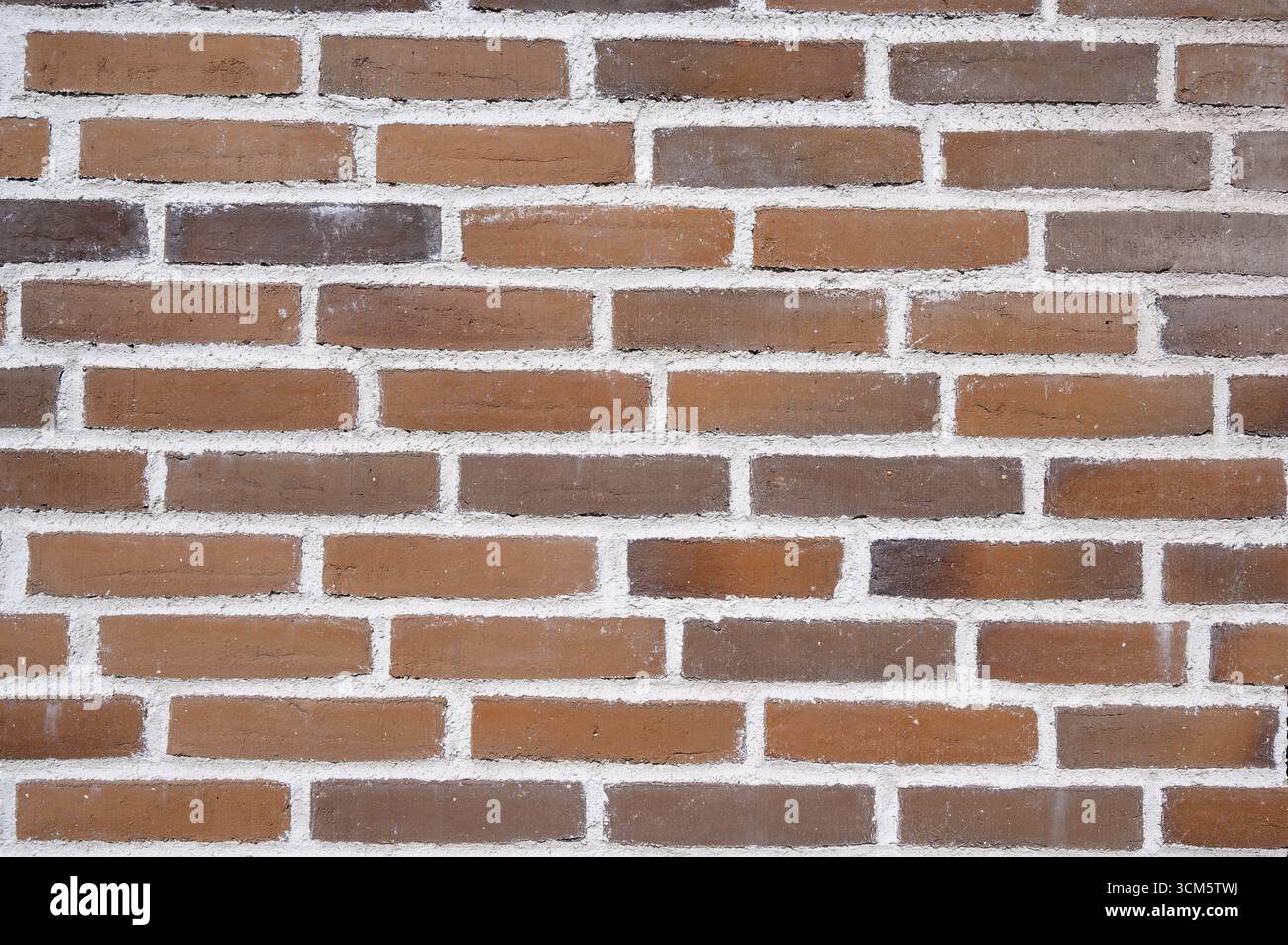 The surface features a pattern of rectangular bricks in shades of brown ...