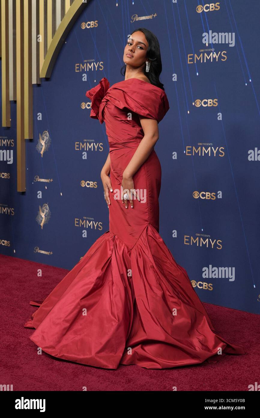 Shabana Azeez arrives at the 77th Primetime Emmy Awards on Sunday, Sept ...