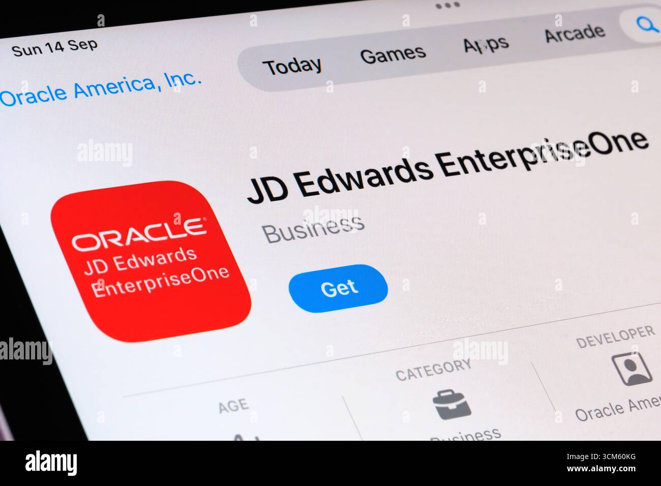 JD Edwards EnterpriseOne app Stock Photo - Alamy