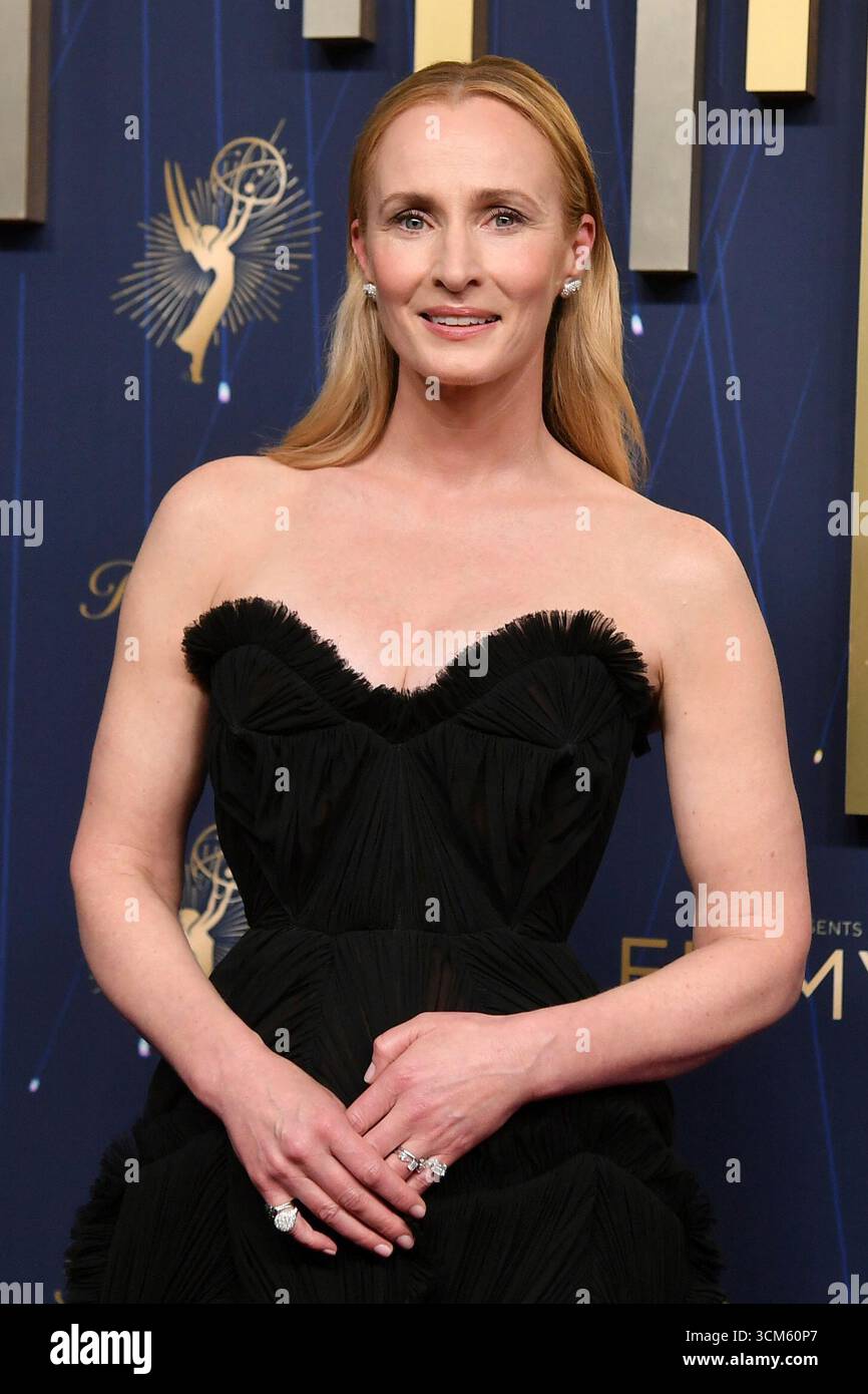 Genevieve O'Reilly arrives at the 77th Primetime Emmy Awards on Sunday ...