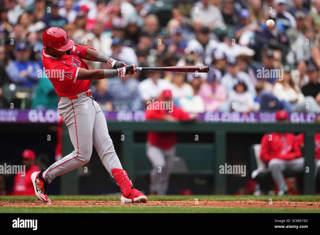 Los Angeles Angels' Denzer Guzman connects on his first Major League ...