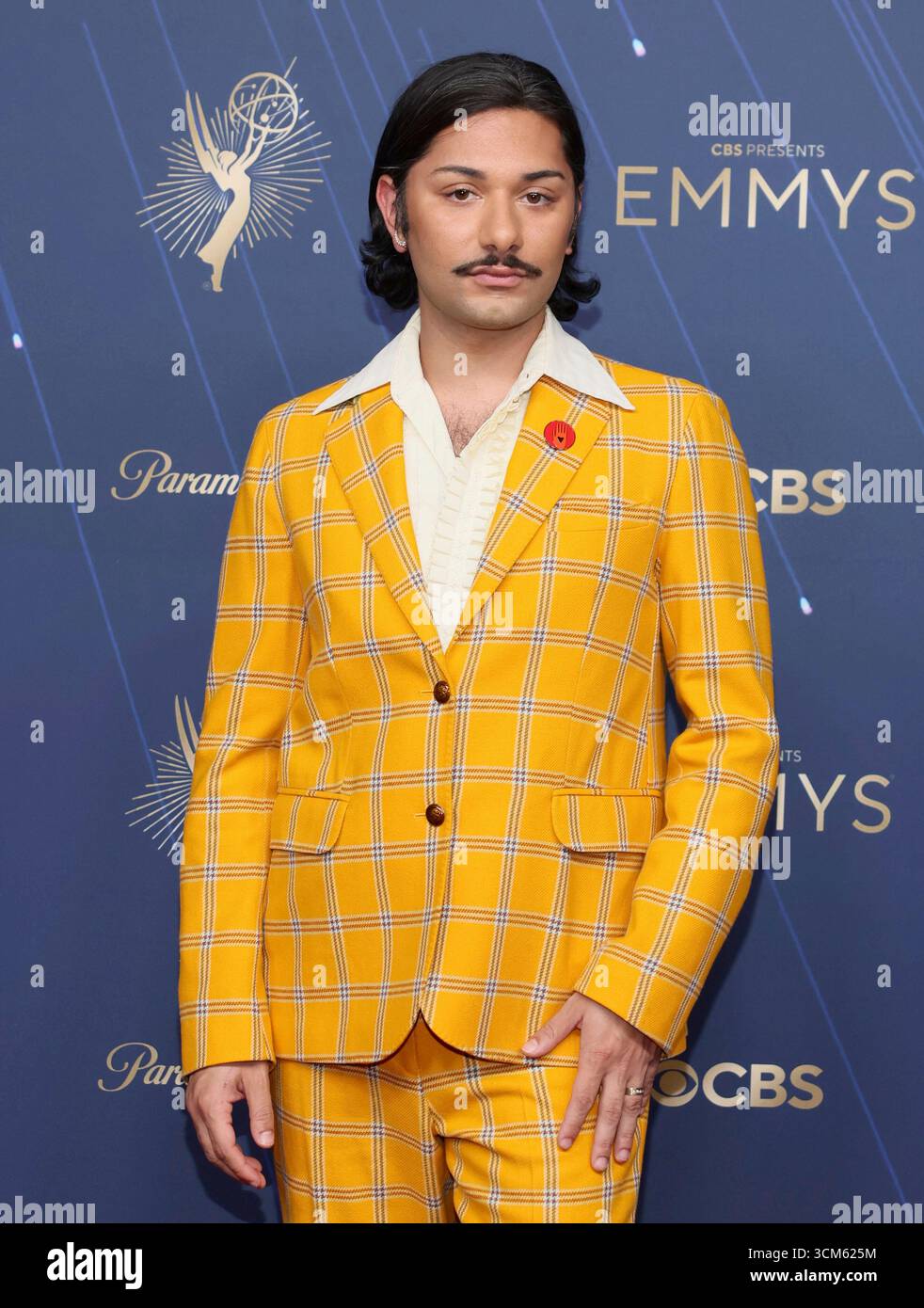 Mark Indelicato arrives at the 77th Emmy Awards on Sunday, Sept. 14, 2025 at the Peacock Theater ...