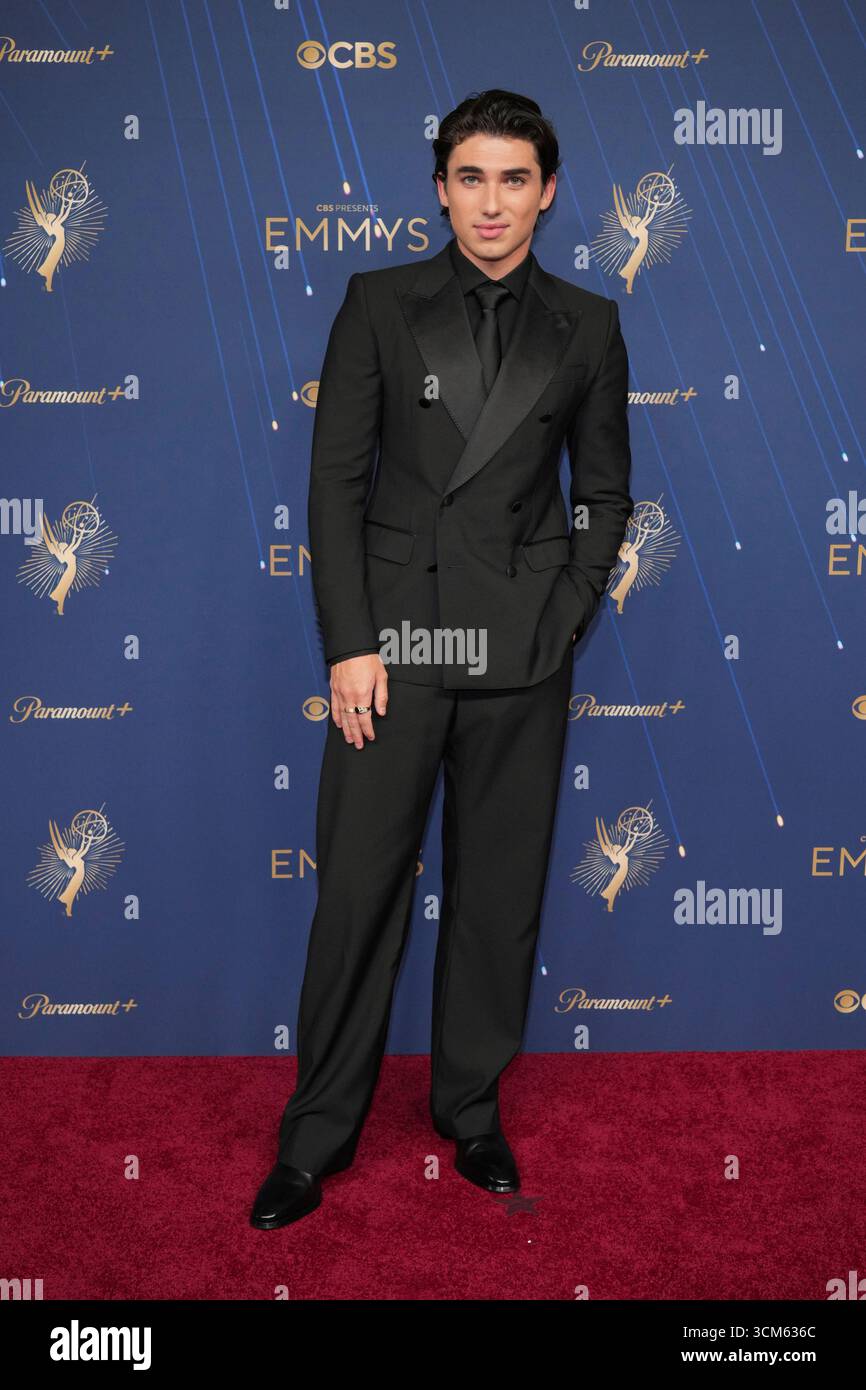 Charlie Evans arrives at the 77th Emmy Awards on Sunday, Sept. 14, 2025 ...