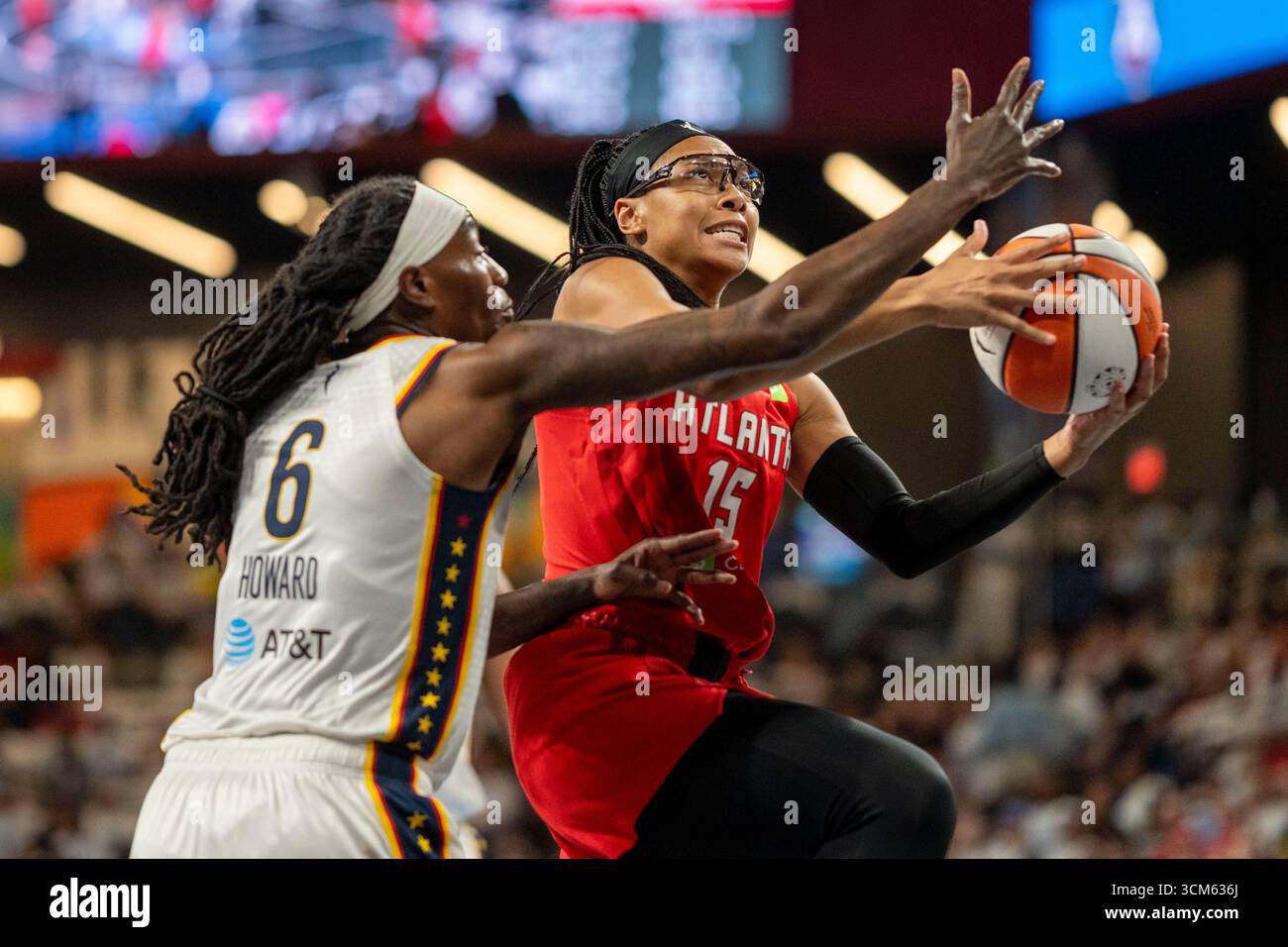 Atlanta Dream guard Allisha Gray (15) attempts a basket against Indiana ...