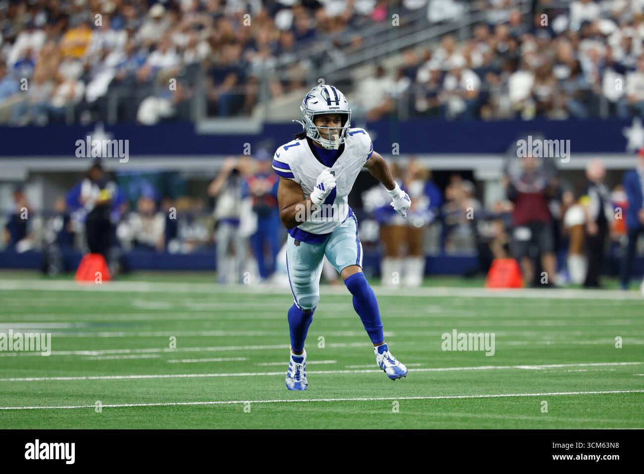 Dallas Cowboys wide receiver Jalen Tolbert (1) runs a pass route during ...