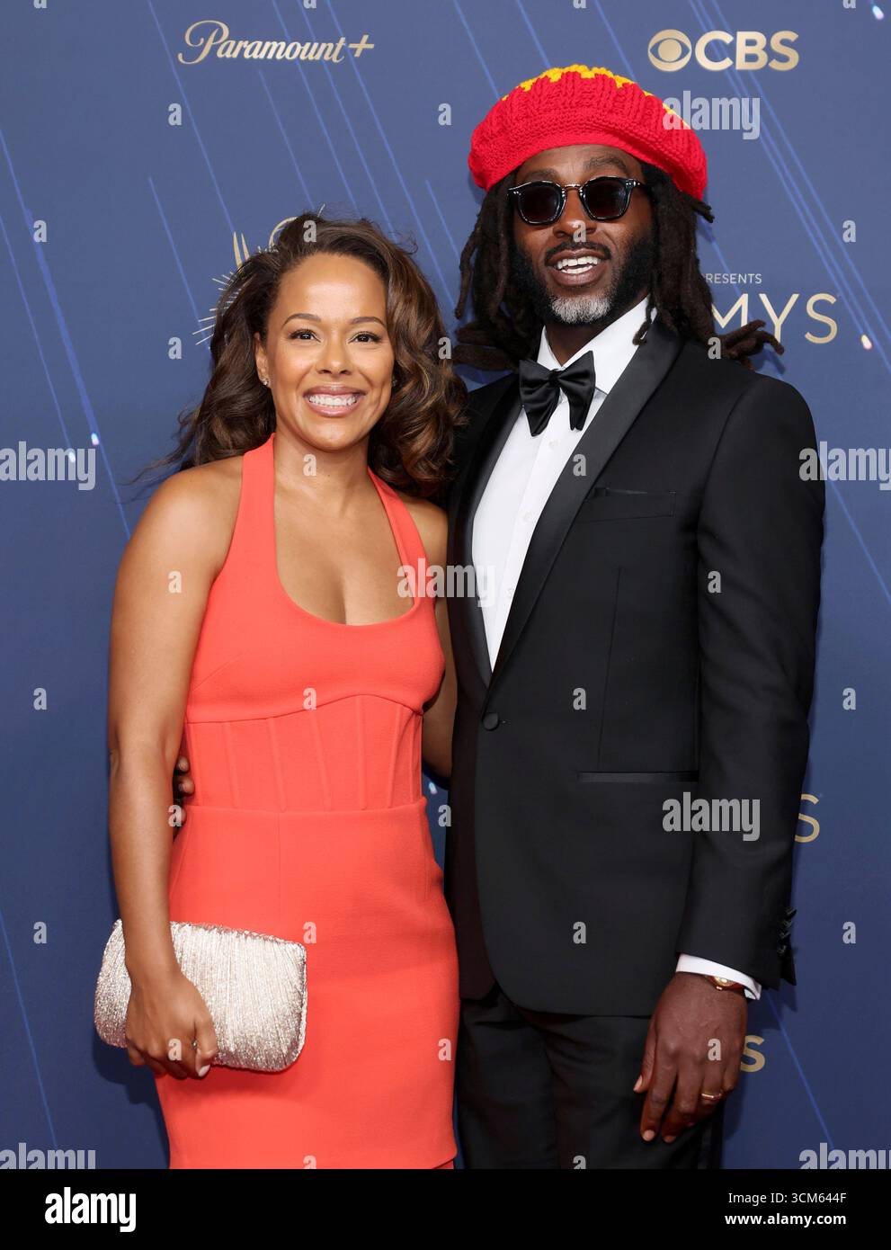 Alexa Marcano, left, and Damian Marcano arrive at the 77th Emmy Awards ...