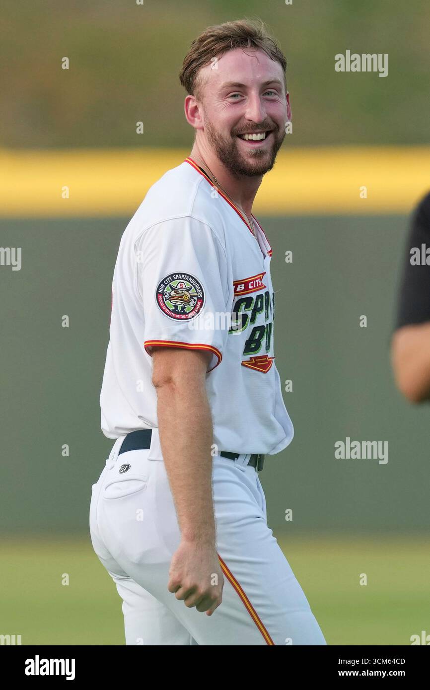Paxton Kling (25) of the Hub City Spartanburgers in a South Atlantic ...