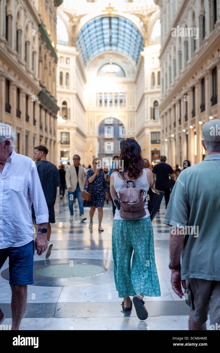 City life in Naples, Italy Naples, Italy - September 12, 2025: People ...