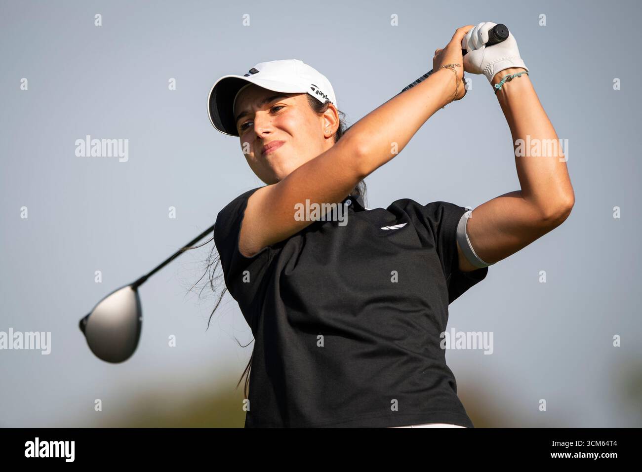 Julia Lopez Ramirez, of Spain, tees off on the first hole during the ...