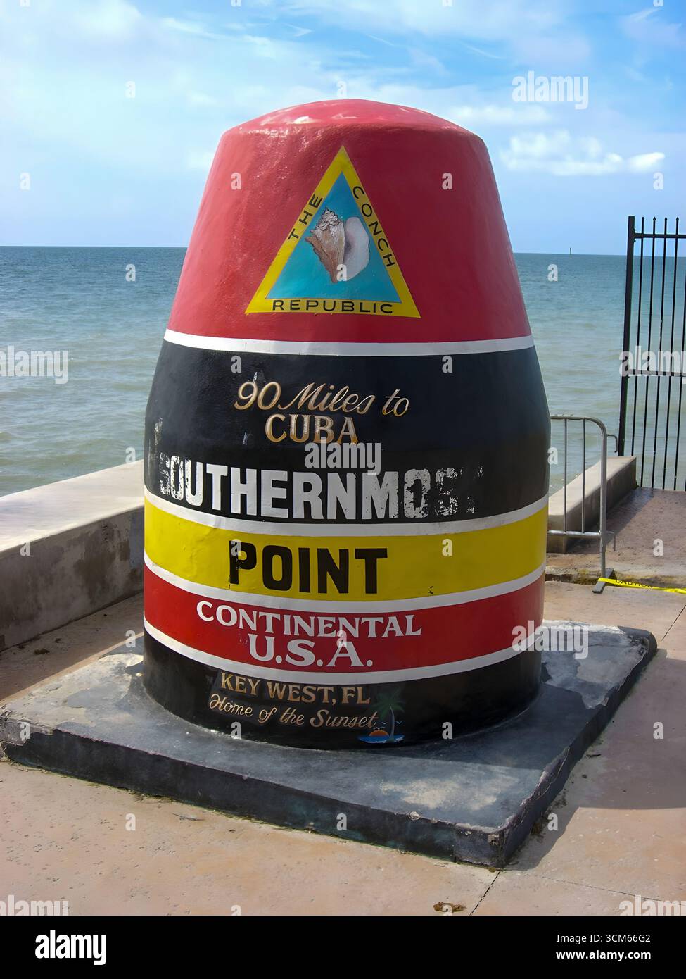Iconic Southernmost Point Buoy in Key West, Florida, marking the ...