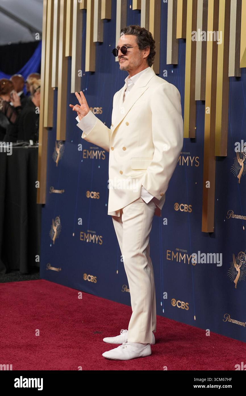 Pedro Pascal arrives at the 77th Primetime Emmy Awards on Sunday, Sept ...